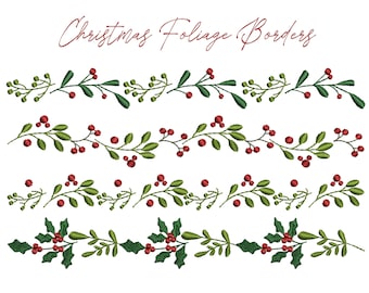 Christmas Border Embroidery - Etsy