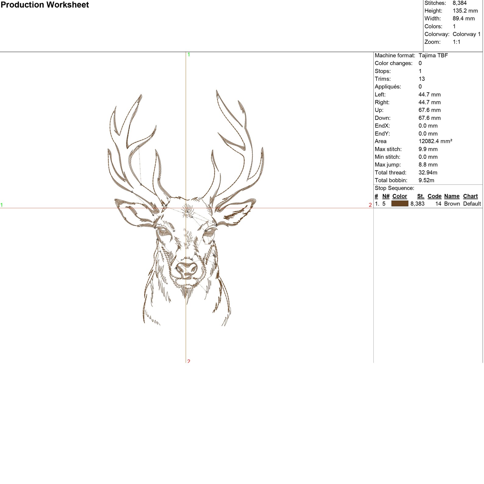 Deer Stag Machine Embroidery Design, Floral Farm Animal Instant ...