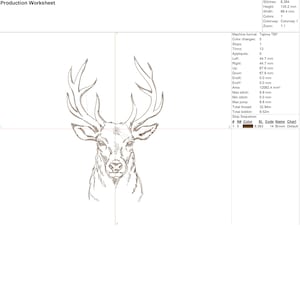 Deer Stag Machine Embroidery Design, Floral Farm Animal Instant ...
