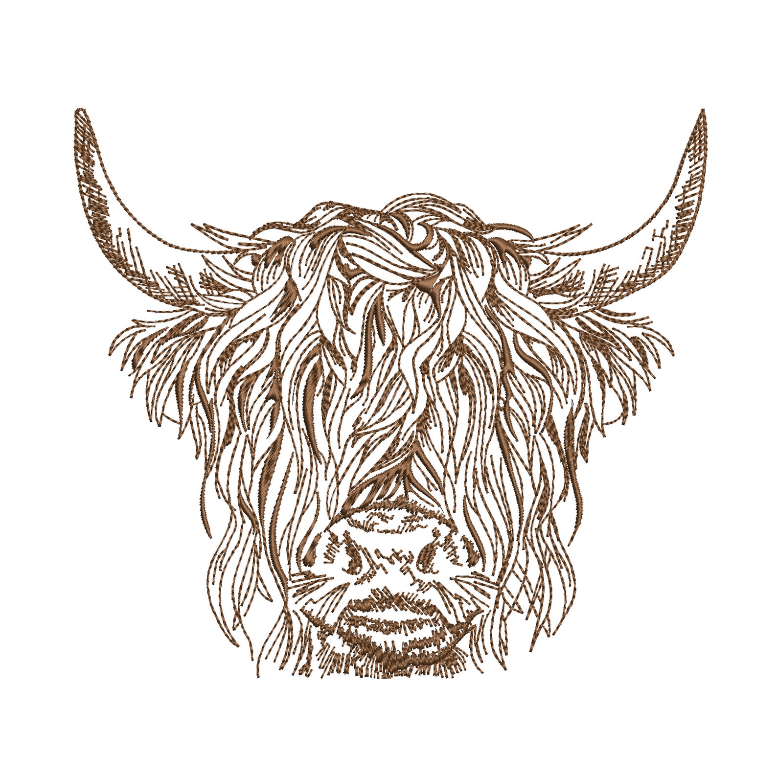Scottish Highland Cow Machine Embroidery Design, Floral Farm Animal ...