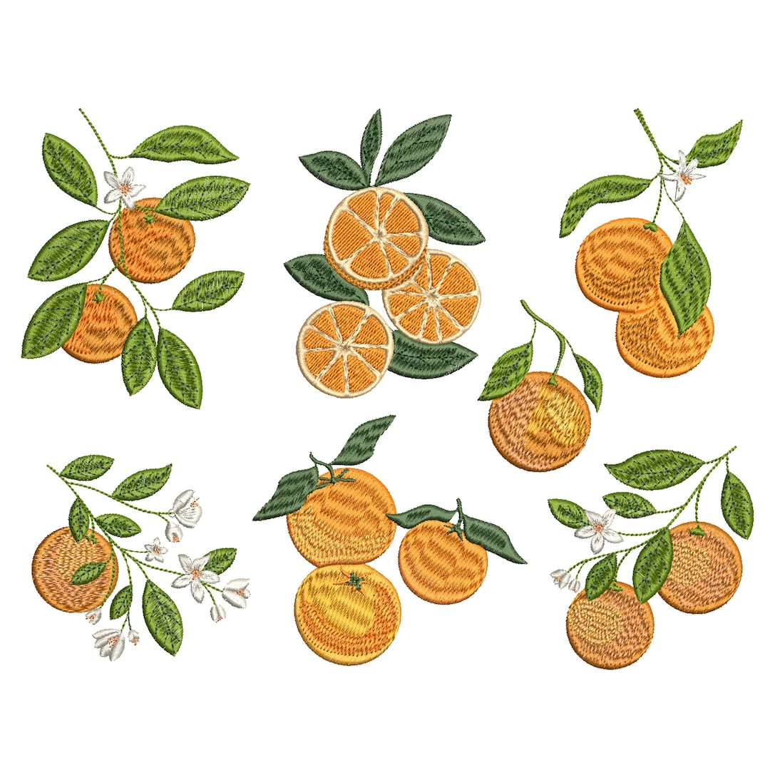 Mini Tiny Oranges Machine Embroidery Design Bundle, Small Botanical ...