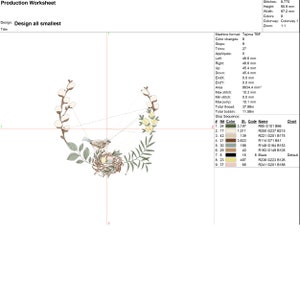 Easter Spring Wreath Machine Embroidery Design, Flower Floral Bird ...