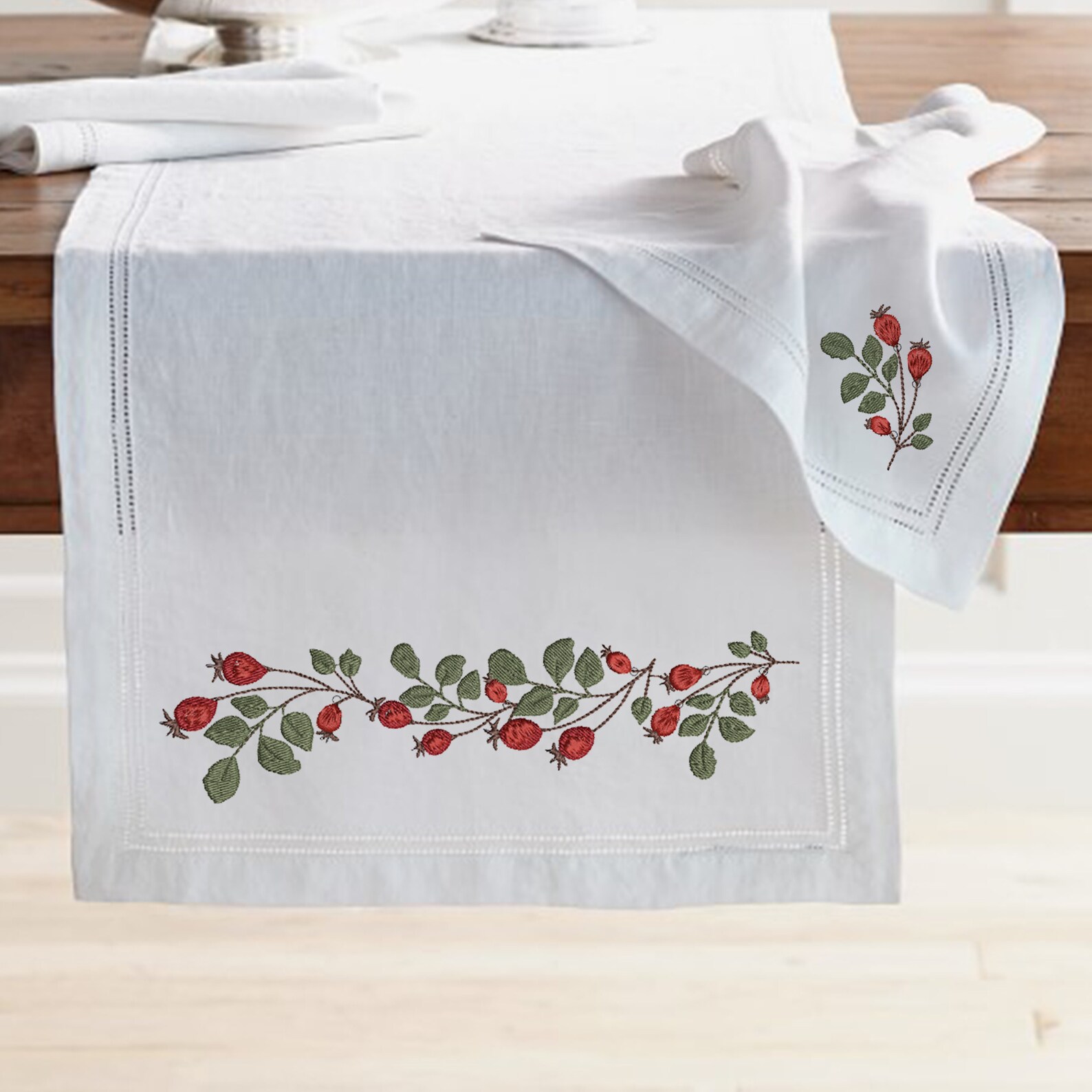 Rosehip Wreath, Border and Branch Machine Embroidery Design Bundle ...