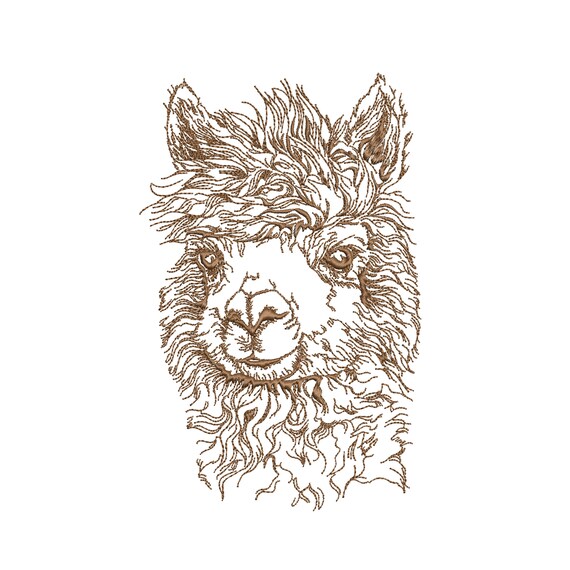 Alpaca Llama Machine Embroidery Design Farm Animal Instant - Etsy