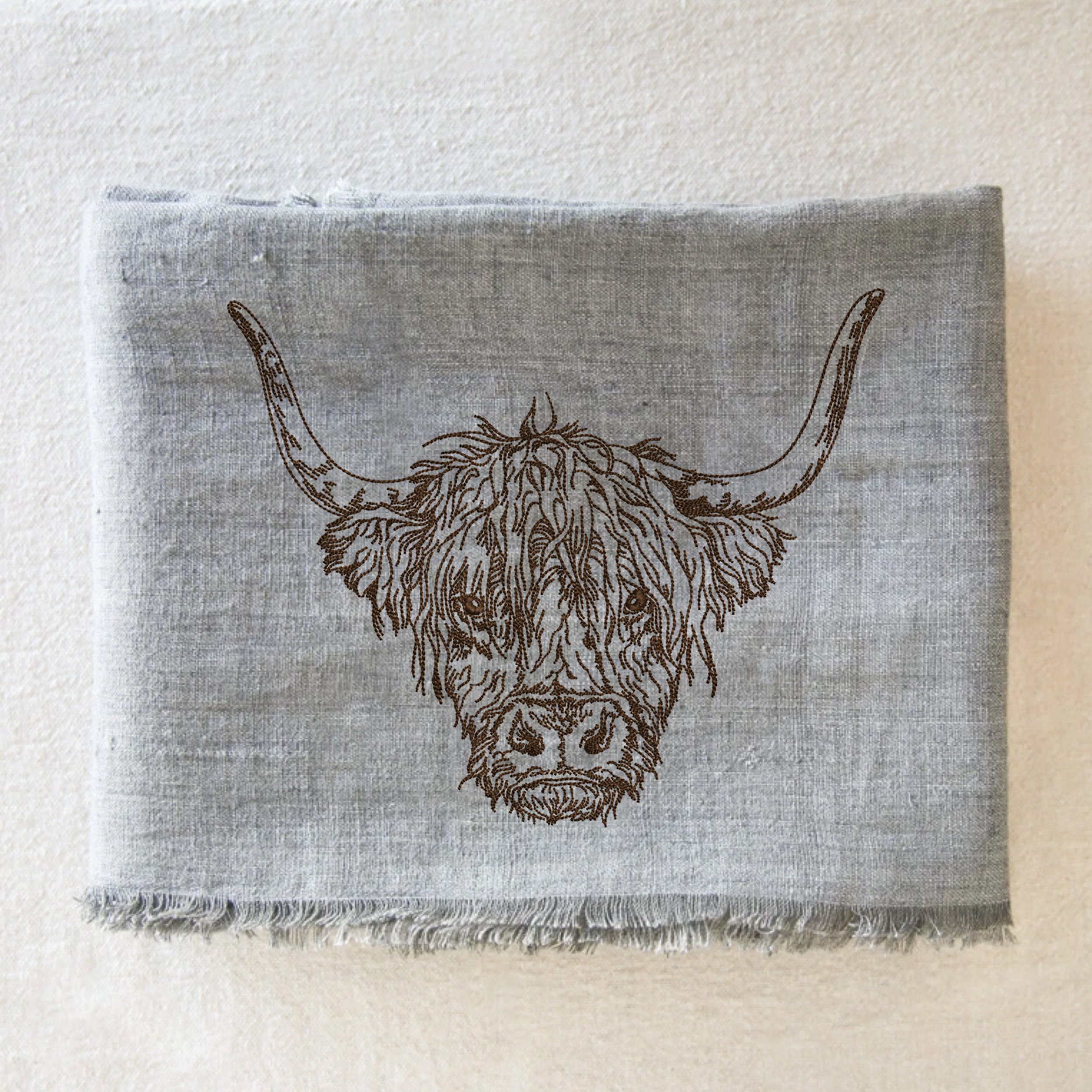 Scottish Highland Cow Machine Embroidery Design Floral Farm | Etsy