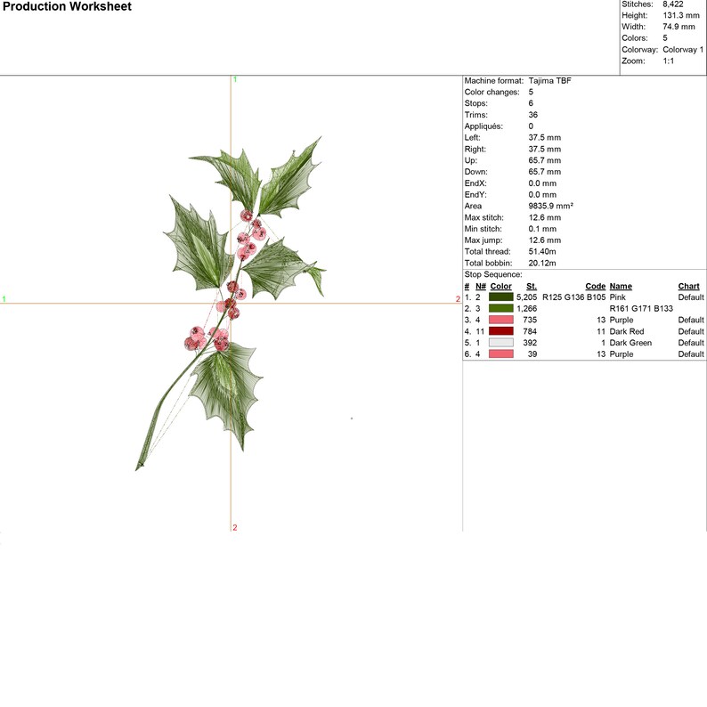 Holly Christmas Machine Embroidery Mistletoe Botanical Winter - Etsy