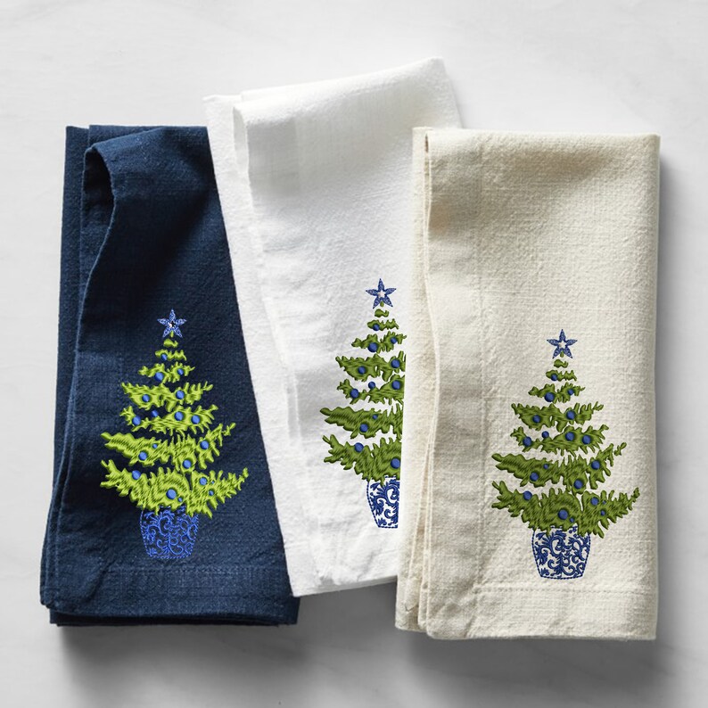 Chinoiserie Christmas Tree Machine Embroidery Design Winter - Etsy