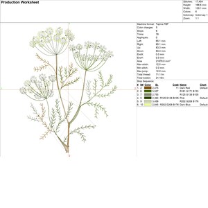 Yarrow Flower Machine Embroidery Wild Flowers Floral Botanical Garden ...