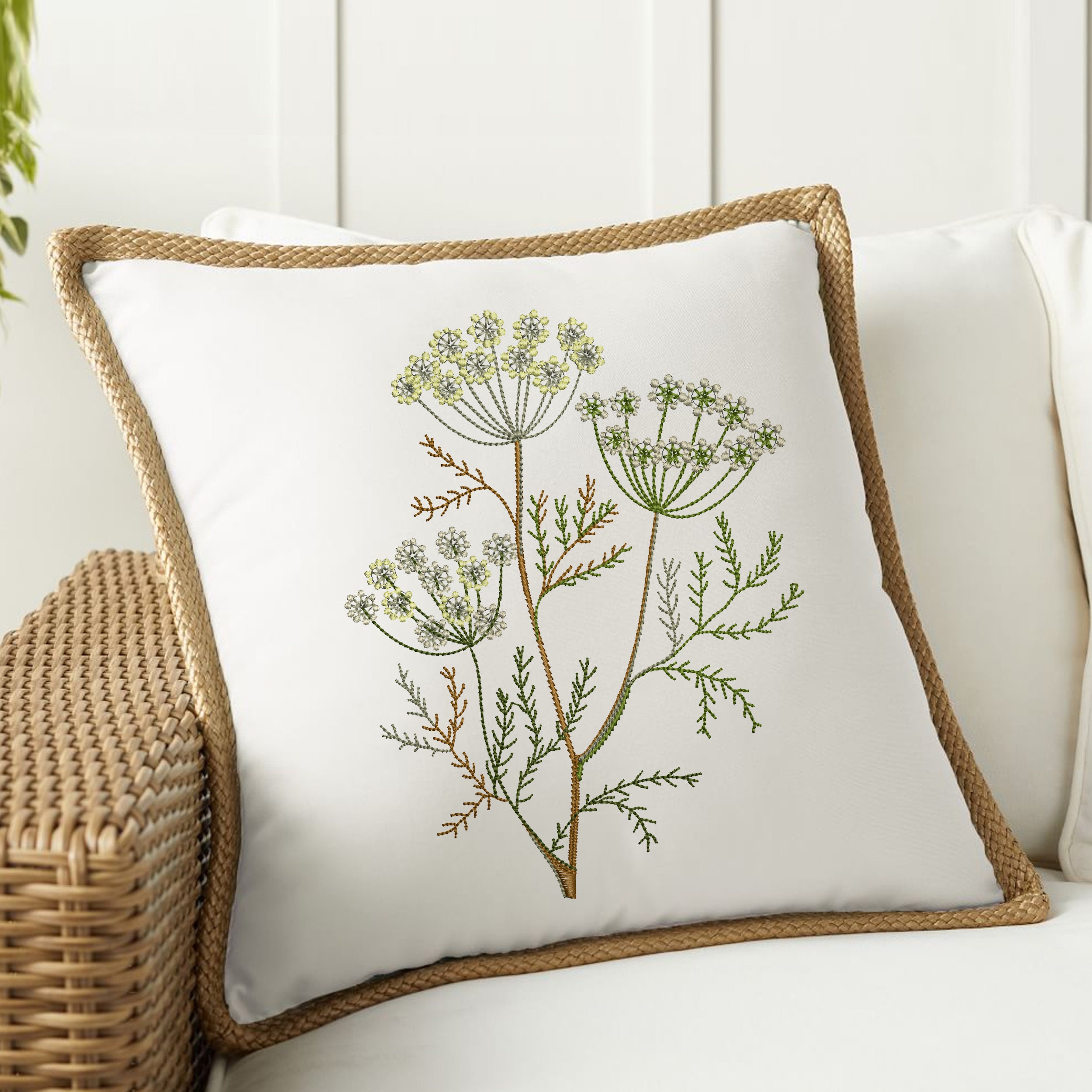 Yarrow Flower Machine Embroidery Wild Flowers Floral Botanical - Etsy