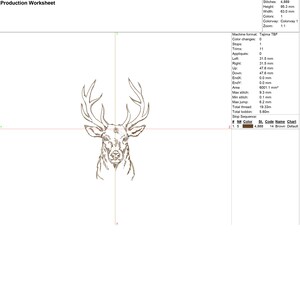 Deer Stag Machine Embroidery Design, Floral Farm Animal Instant ...