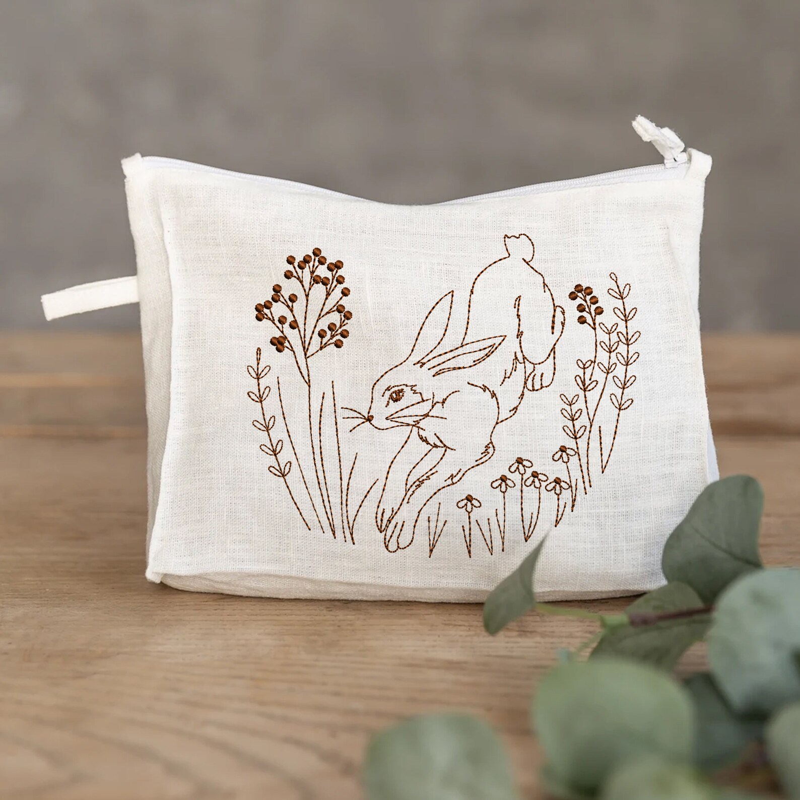 Forest Hare Machine Embroidery Design, Floral Easter Bunny Instant ...