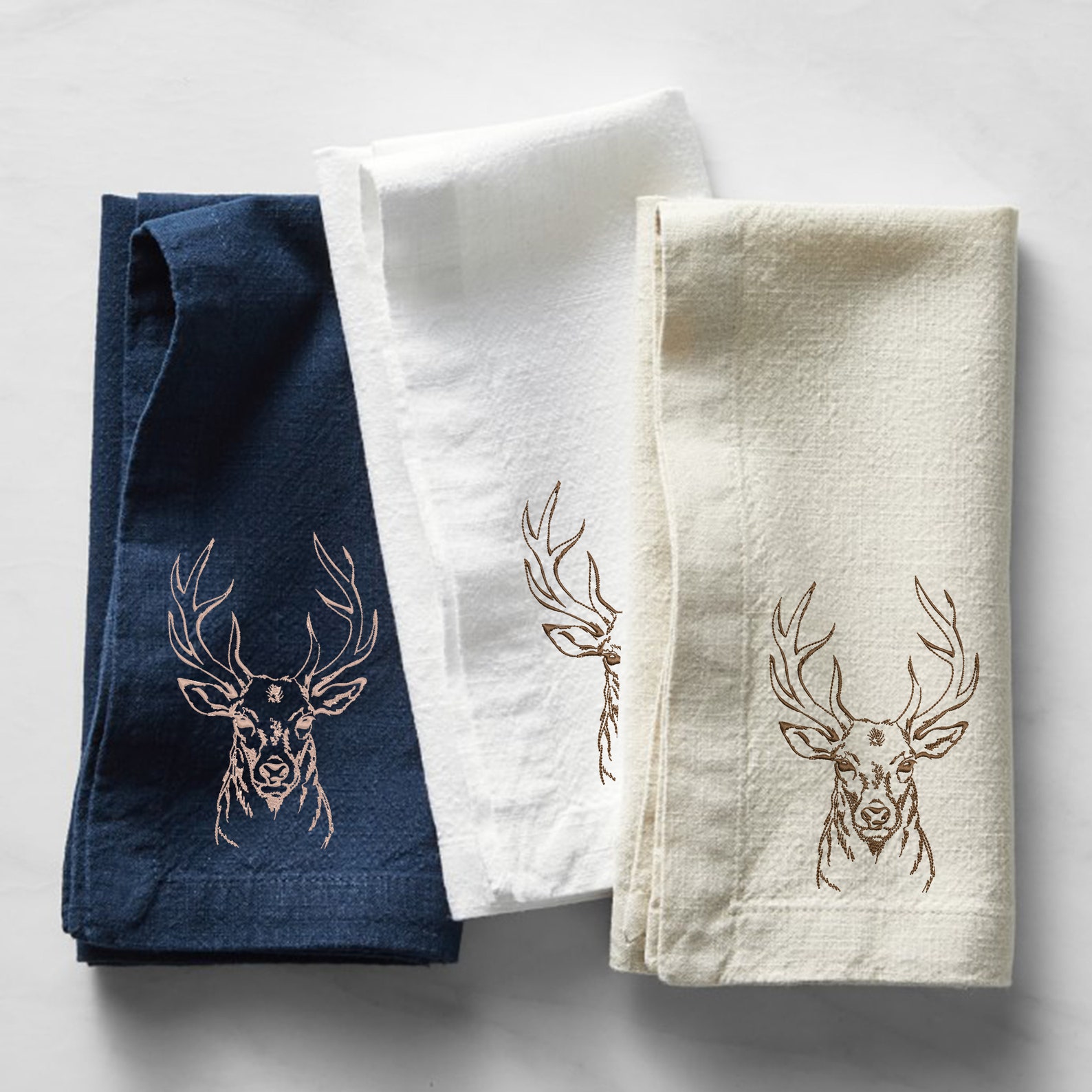 Deer Stag Machine Embroidery Design, Floral Farm Animal Instant ...