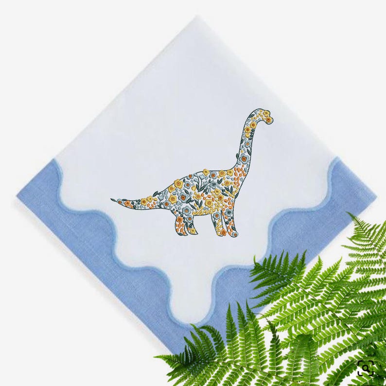 Flower Brontosaurus Dinosaur Machine Embroidery Design, Baby Floral ...