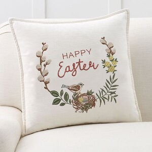 Easter Spring Wreath Machine Embroidery Design, Flower Floral Bird ...