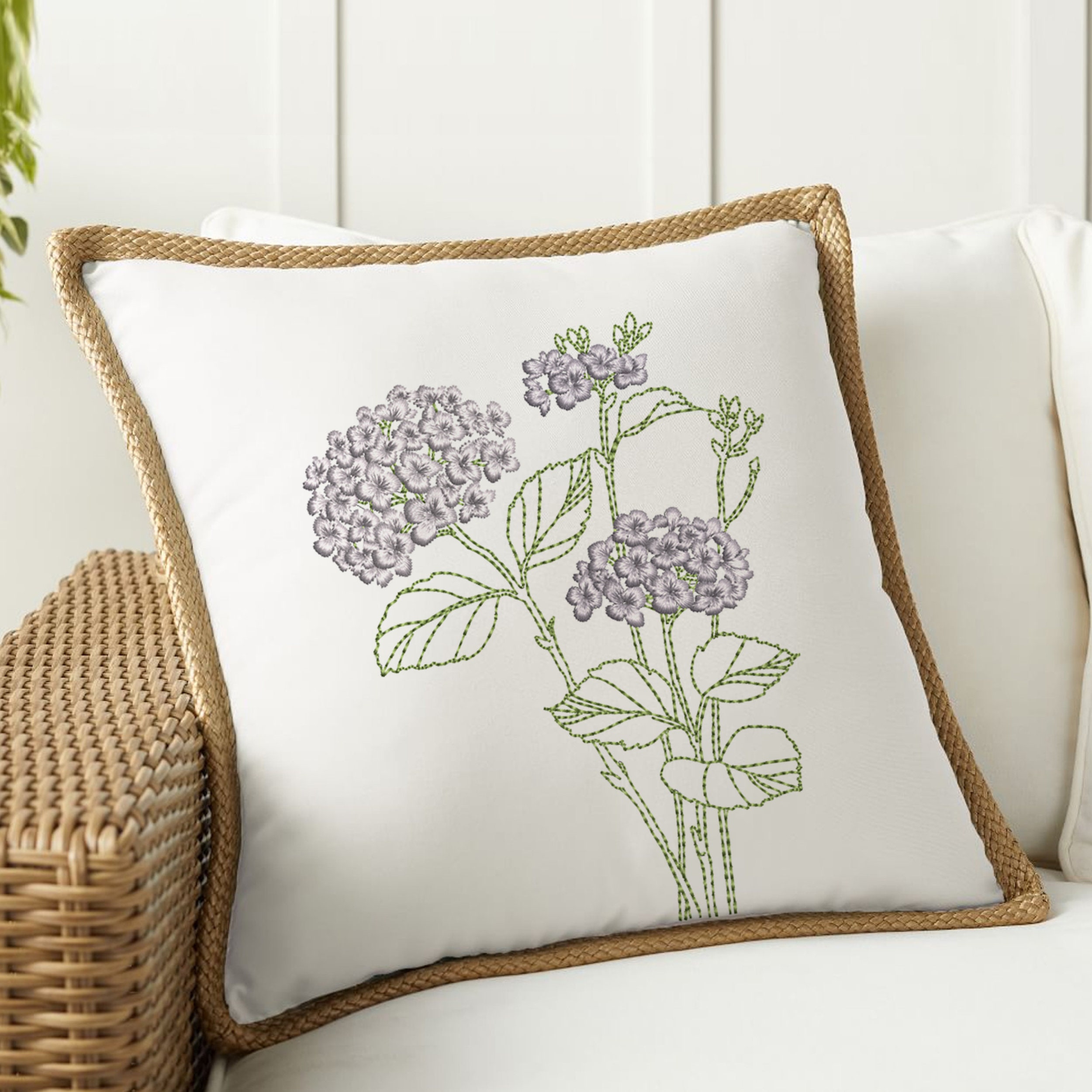 Hydrangea Flower Machine Embroidery Floral Botanical Garden Pattern ...
