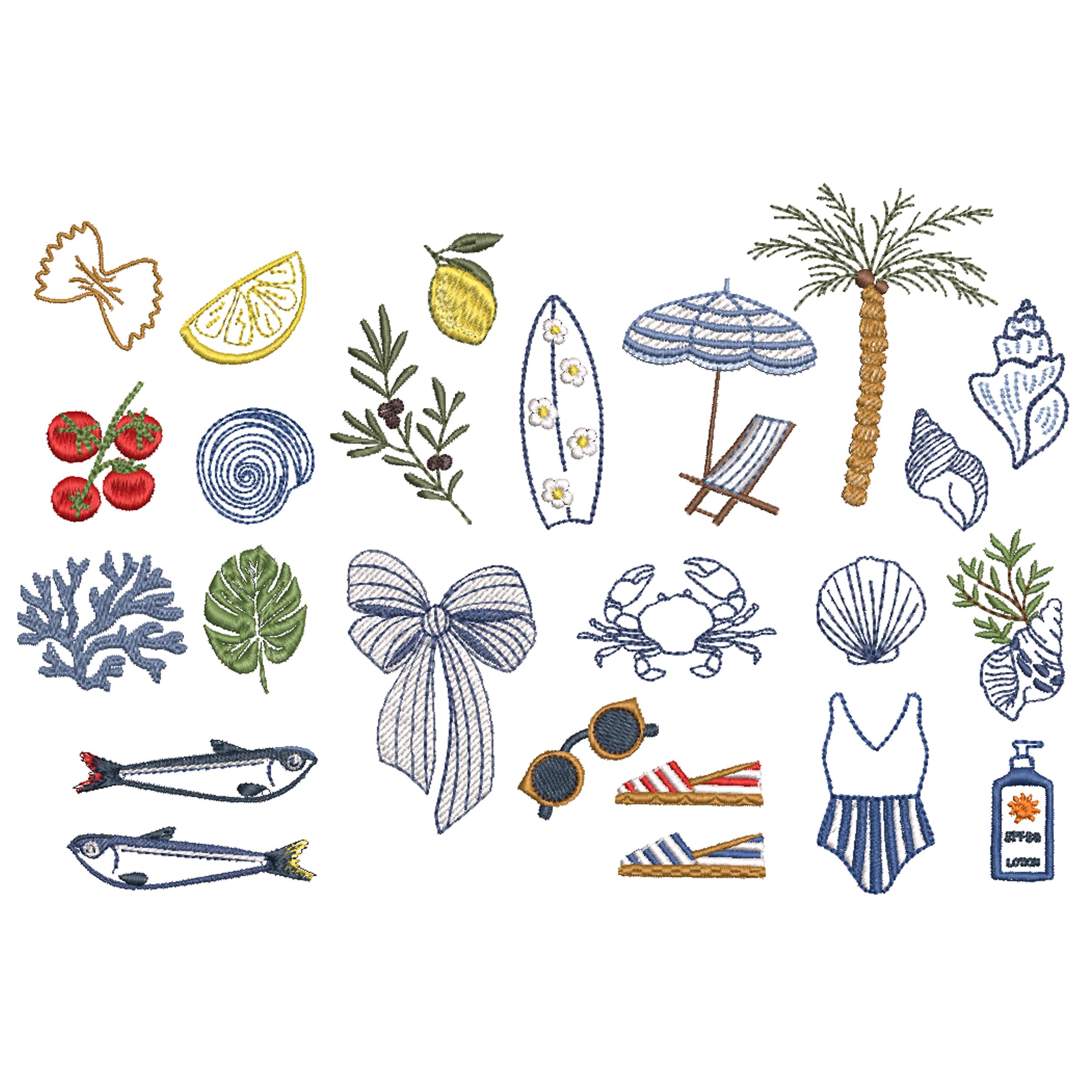 24 Coastal Dolce Vita Machine Embroidery Designs, Nautical Bow Sea ...