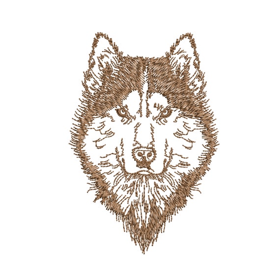 Husky Dog Machine Embroidery Design Wolf Wild Animal Instant | Etsy