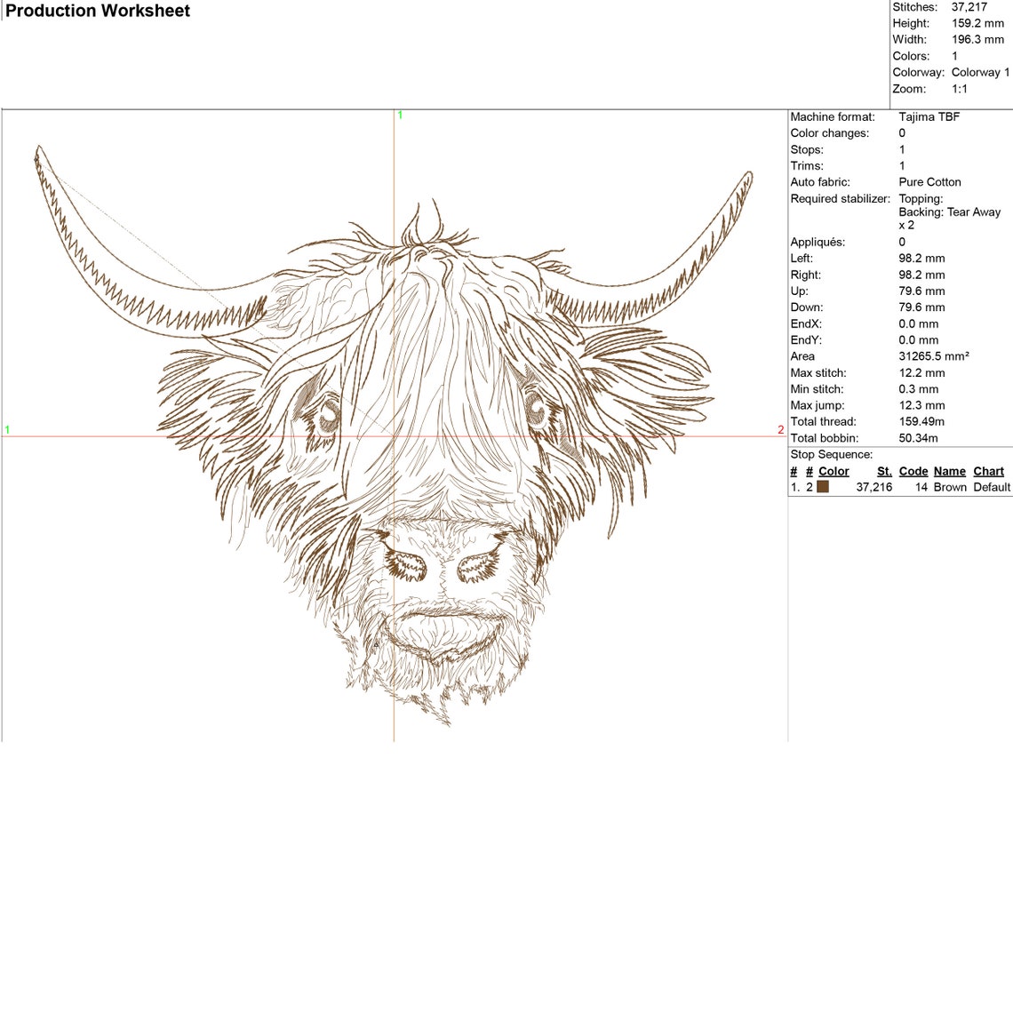 Scottish Highland Cow Machine Embroidery Design, Floral Farm Animal ...