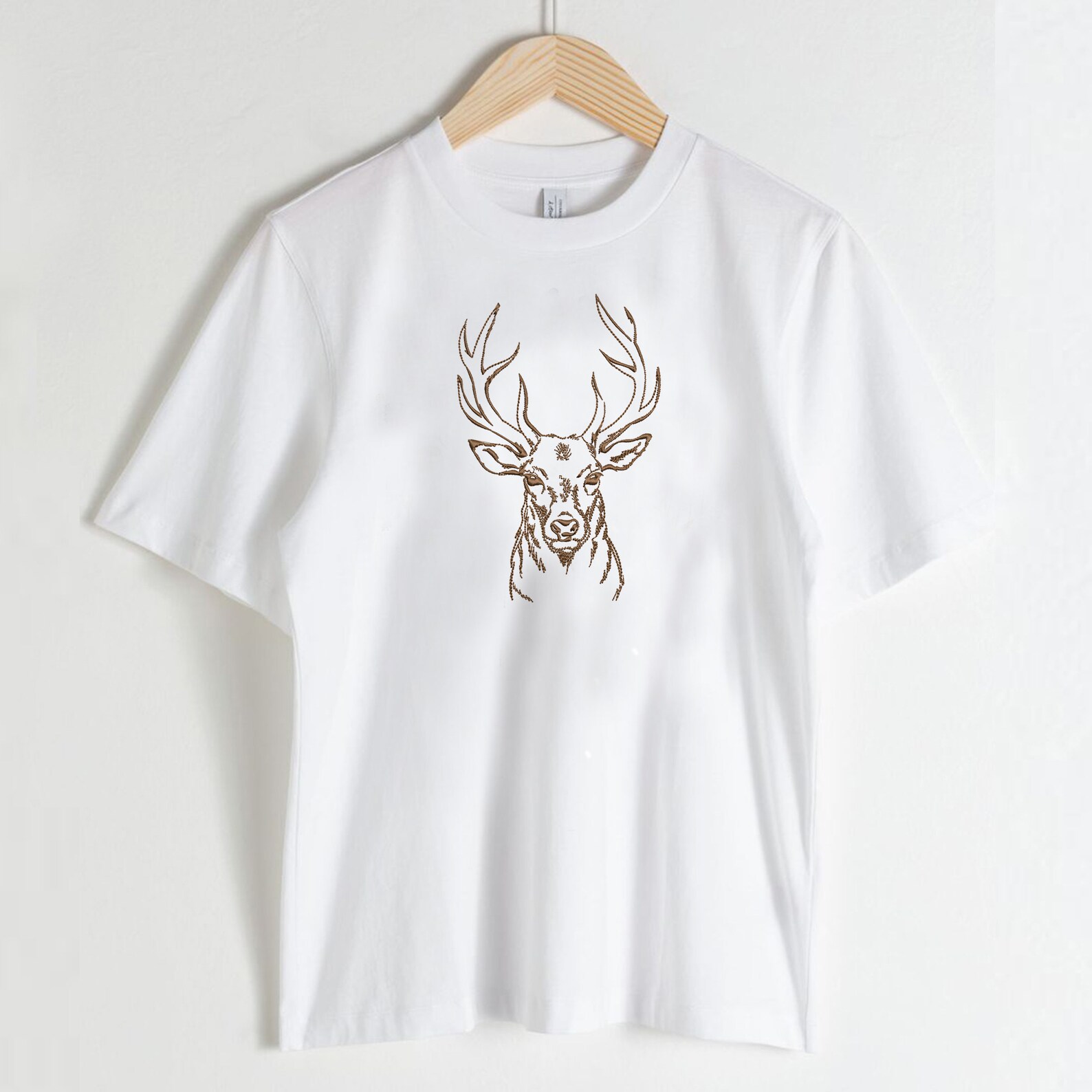Deer Stag Machine Embroidery Design, Floral Farm Animal Instant ...