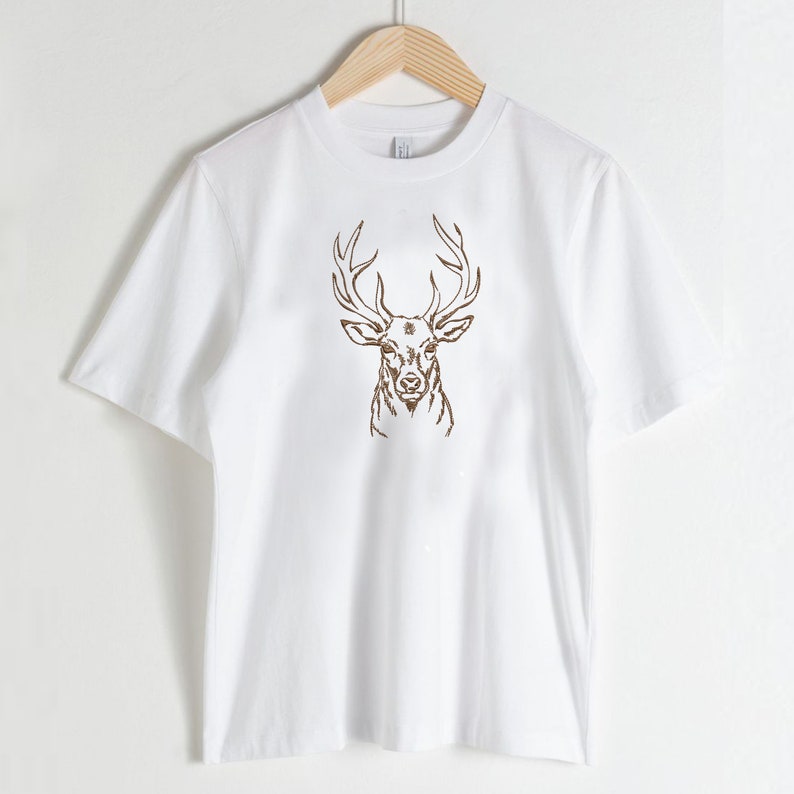 Deer Stag Machine Embroidery Design, Floral Farm Animal Instant ...