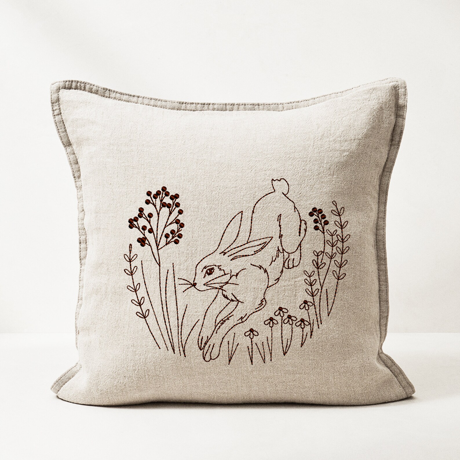 Forest Hare Machine Embroidery Design, Floral Easter Bunny Instant ...