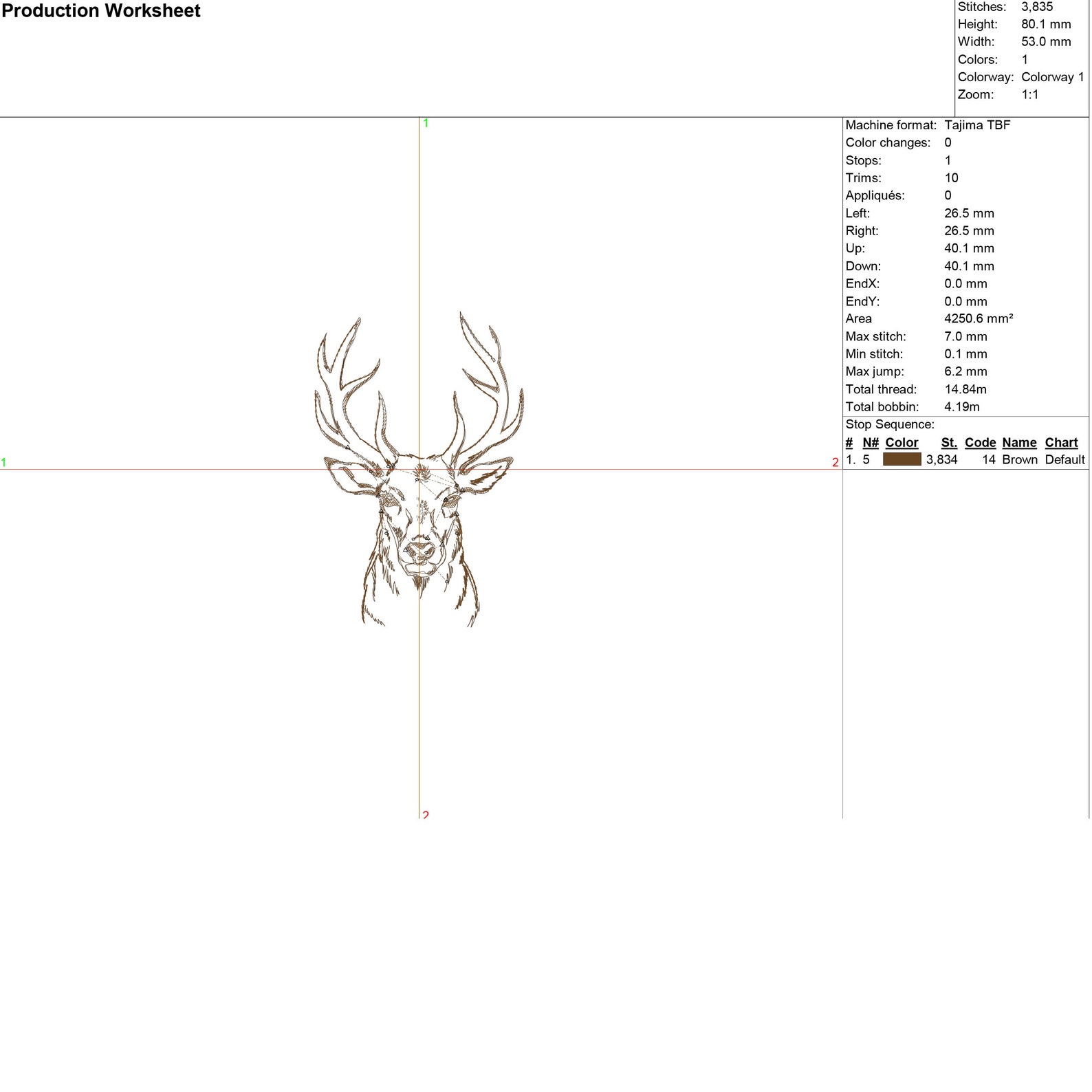 Deer Stag Machine Embroidery Design, Floral Farm Animal Instant ...