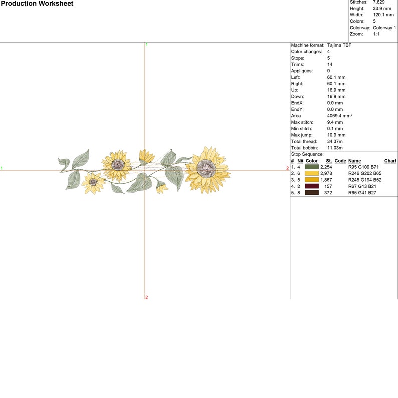 Sunflower Border and Bouquet Machine Embroidery Design Floral - Etsy
