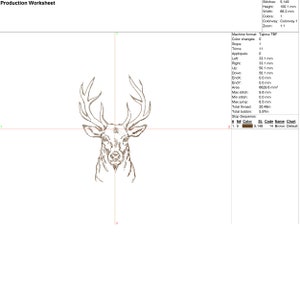 Deer Stag Machine Embroidery Design, Floral Farm Animal Instant ...