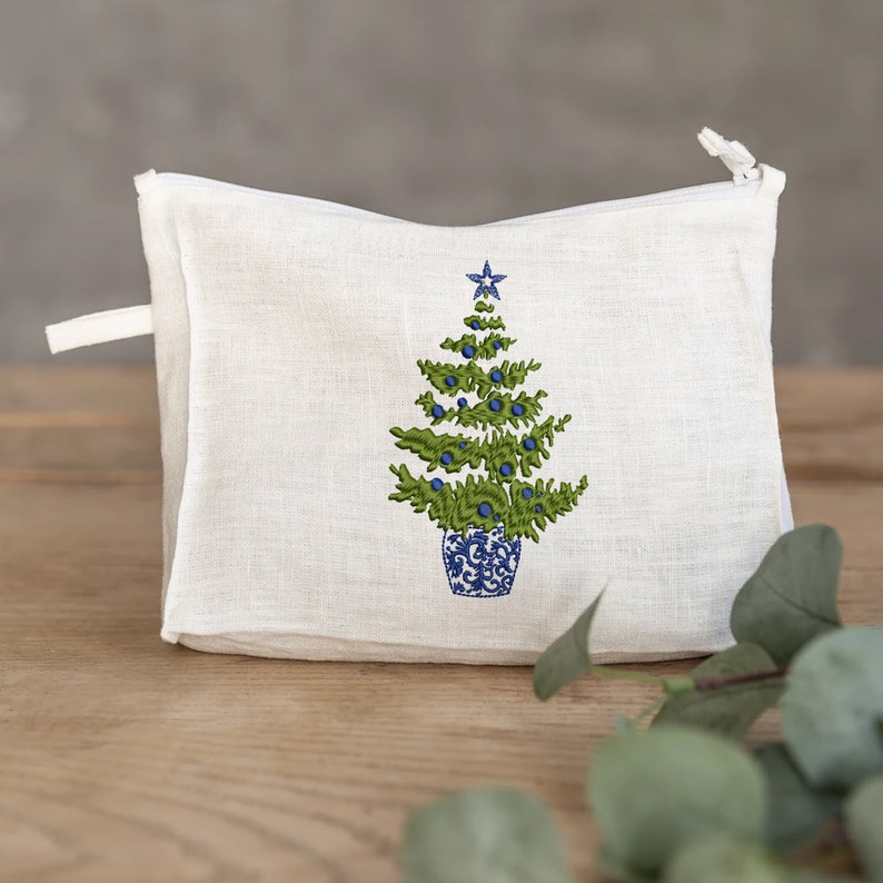 Chinoiserie Christmas Tree Machine Embroidery Design Winter - Etsy