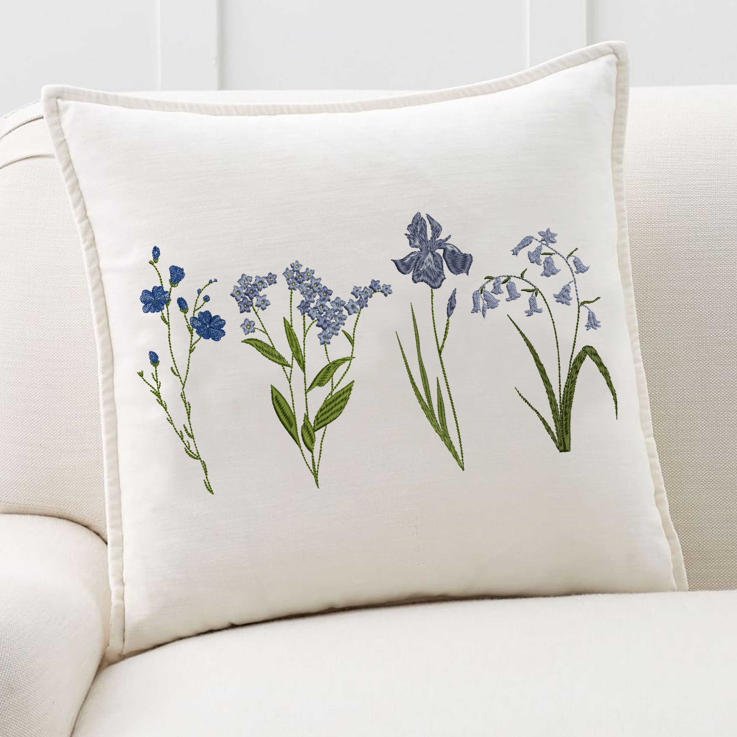 Blue Wild Flowers Machine Embroidery Design Set 1 Floral - Etsy
