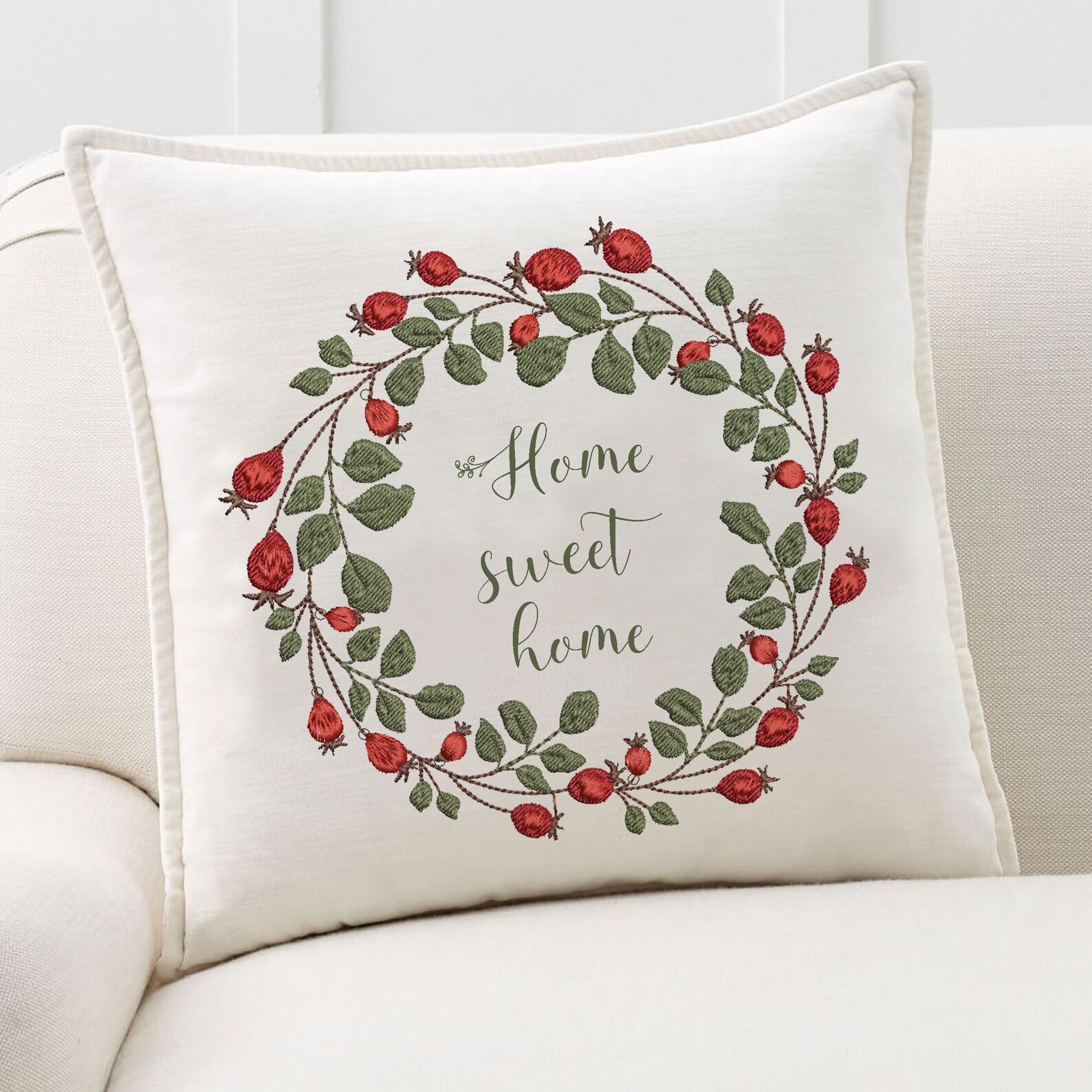 Rosehip Wreath, Border and Branch Machine Embroidery Design Bundle ...