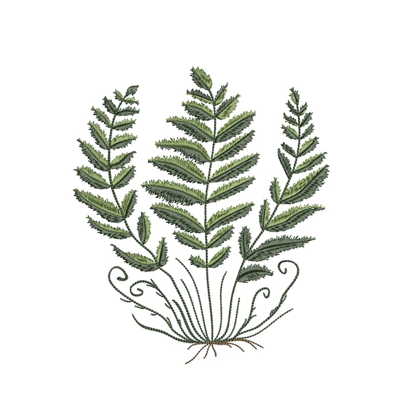 Forest Fern Machine Embroidery Botanical Grass Garden Pattern | Etsy