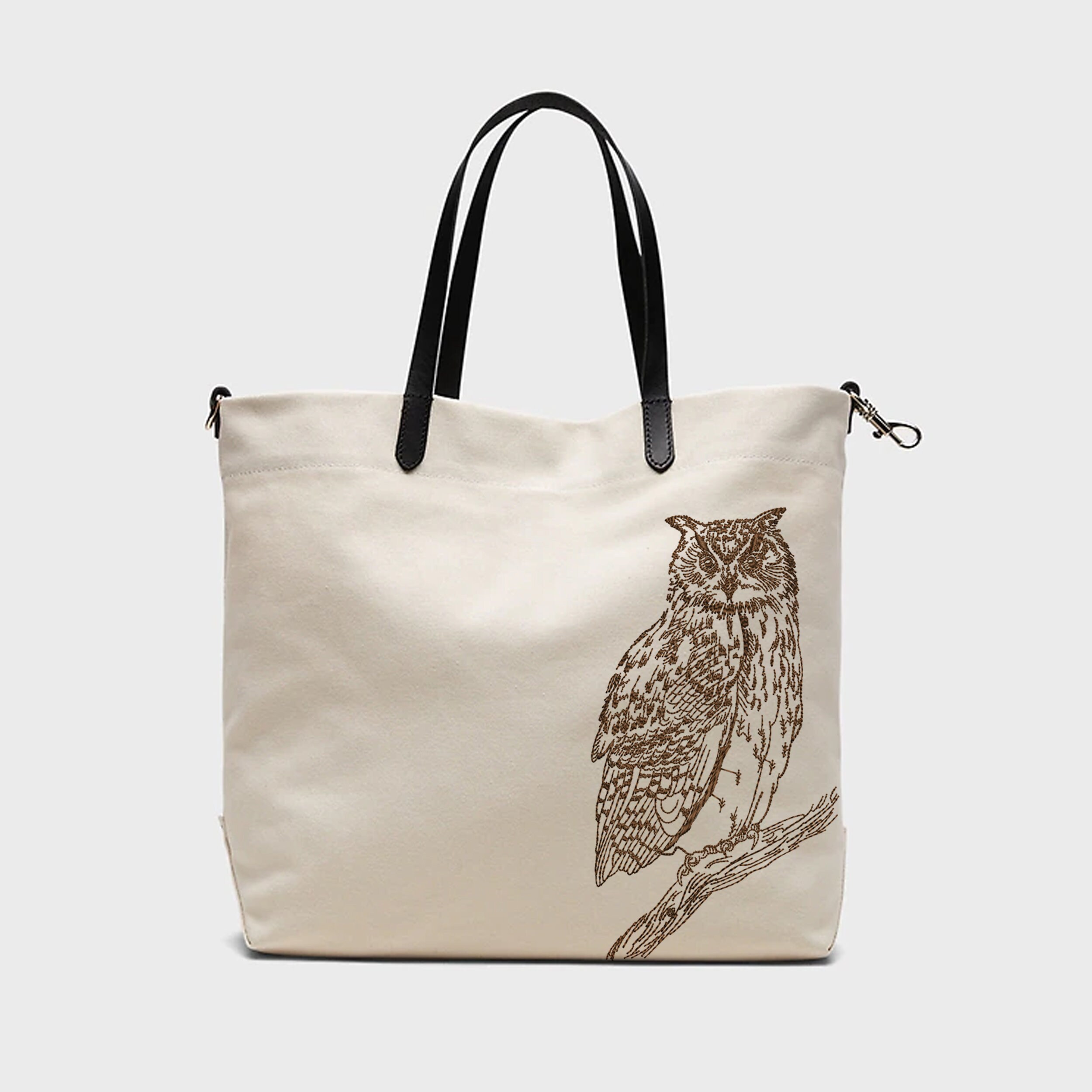 Owl Machine Embroidery Design Sketched Style Bird Animal | Etsy