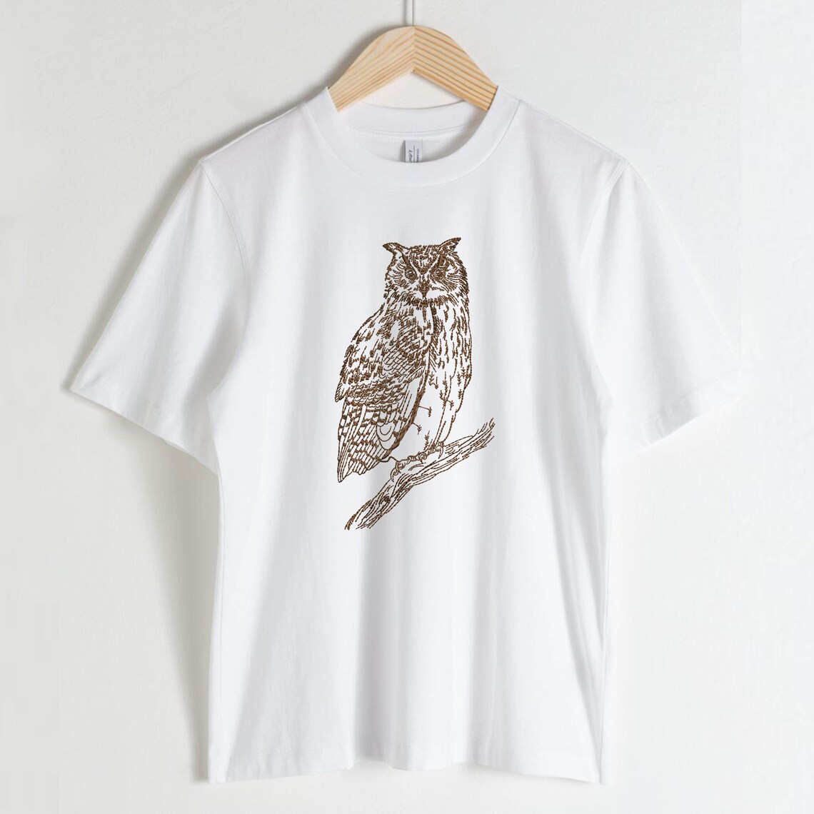 Owl Machine Embroidery Design Sketched Style Bird Animal | Etsy