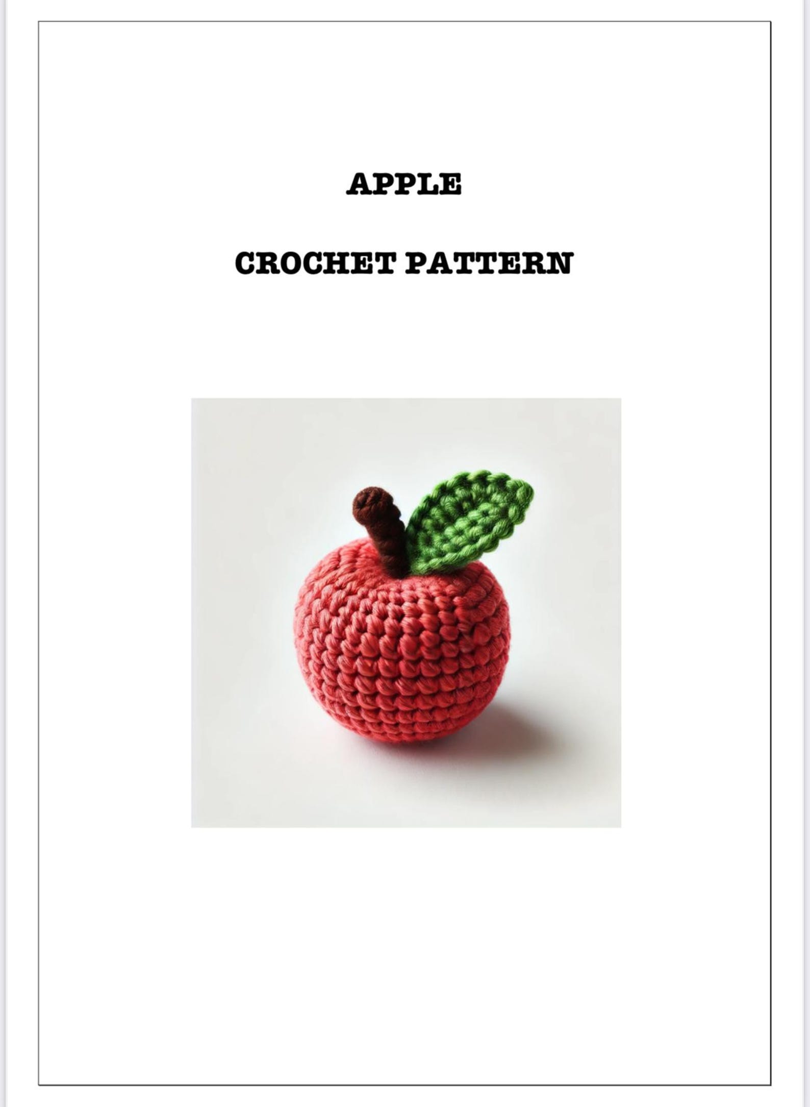 Apple Crochet Pattern Digital Download DIY Project - Etsy