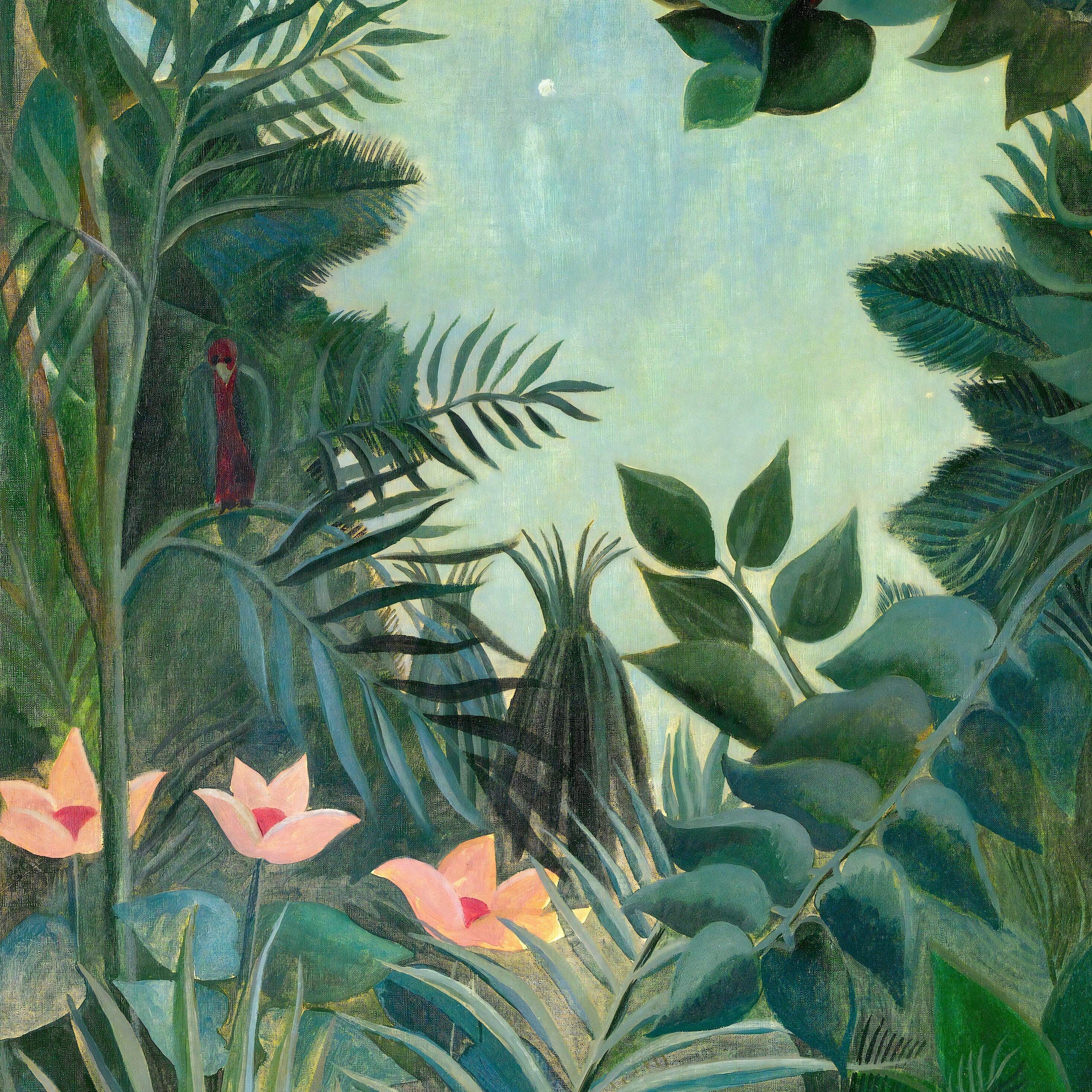 Henri Rousseau Equatorial Jungle | Vintage Tropical Landscape Painting ...