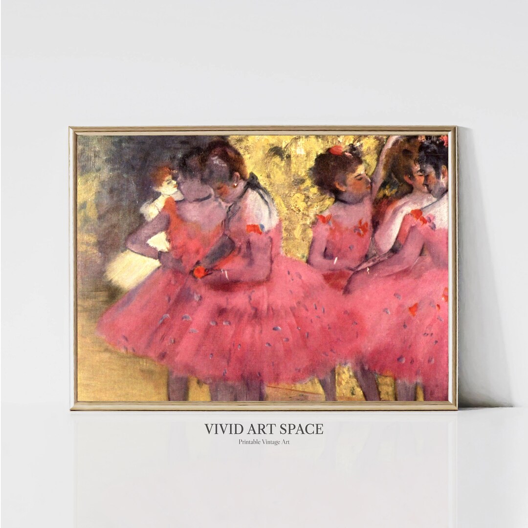 Edgar Degas Pink Dancers Impressionist Ballerina Portrait Painting ...
