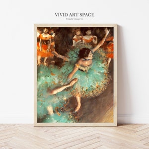 Edgar Degas Green Dancer | Impressionist Ballerina Portrait Painting ...