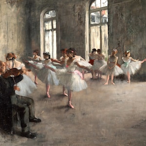 Edgar Degas Ballet Rehearsal | Impressionist Ballerina Portrait ...