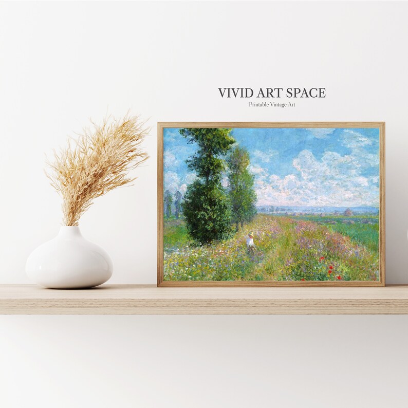 Claude Monet Meadow With Poplars | Impressionist Landscape Painting ...