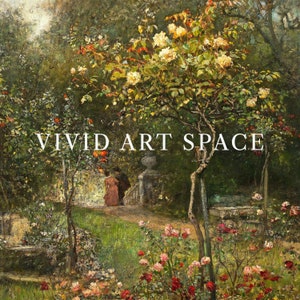 Under the Roses Victorian Garden Art Print Vintage Landscape Painting ...