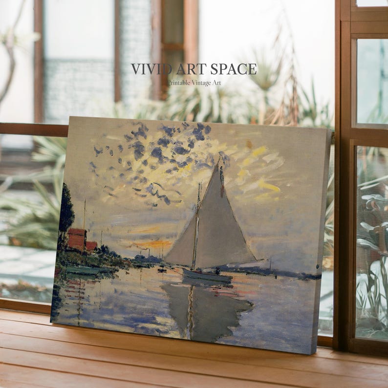 Claude Monet Painting Print - Sailboat | Canvas Print | Giclée Print ...
