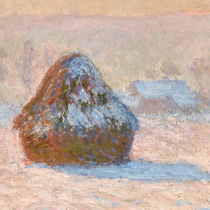 Claude Monet Wheatstacks Snow Effect Morning Impressionist Landscape ...