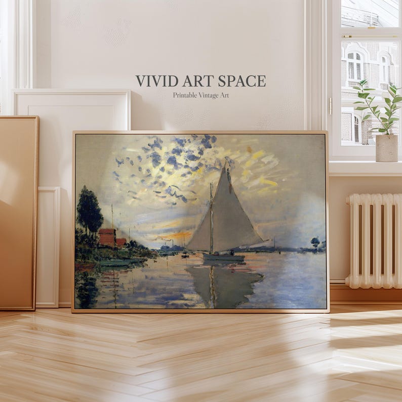 Claude Monet Painting Print - Sailboat | Canvas Print | Giclée Print ...