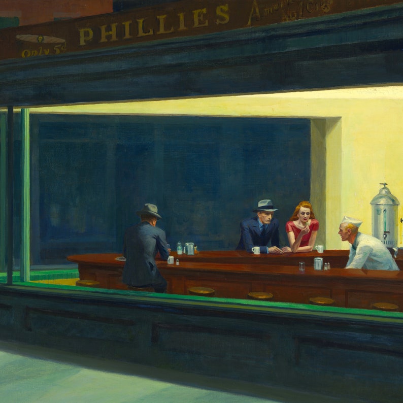 Nighthawks by Edward Hopper | Modern American Realism Painting | Urban ...