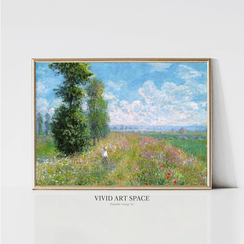 Claude Monet Meadow With Poplars | Impressionist Landscape Painting ...
