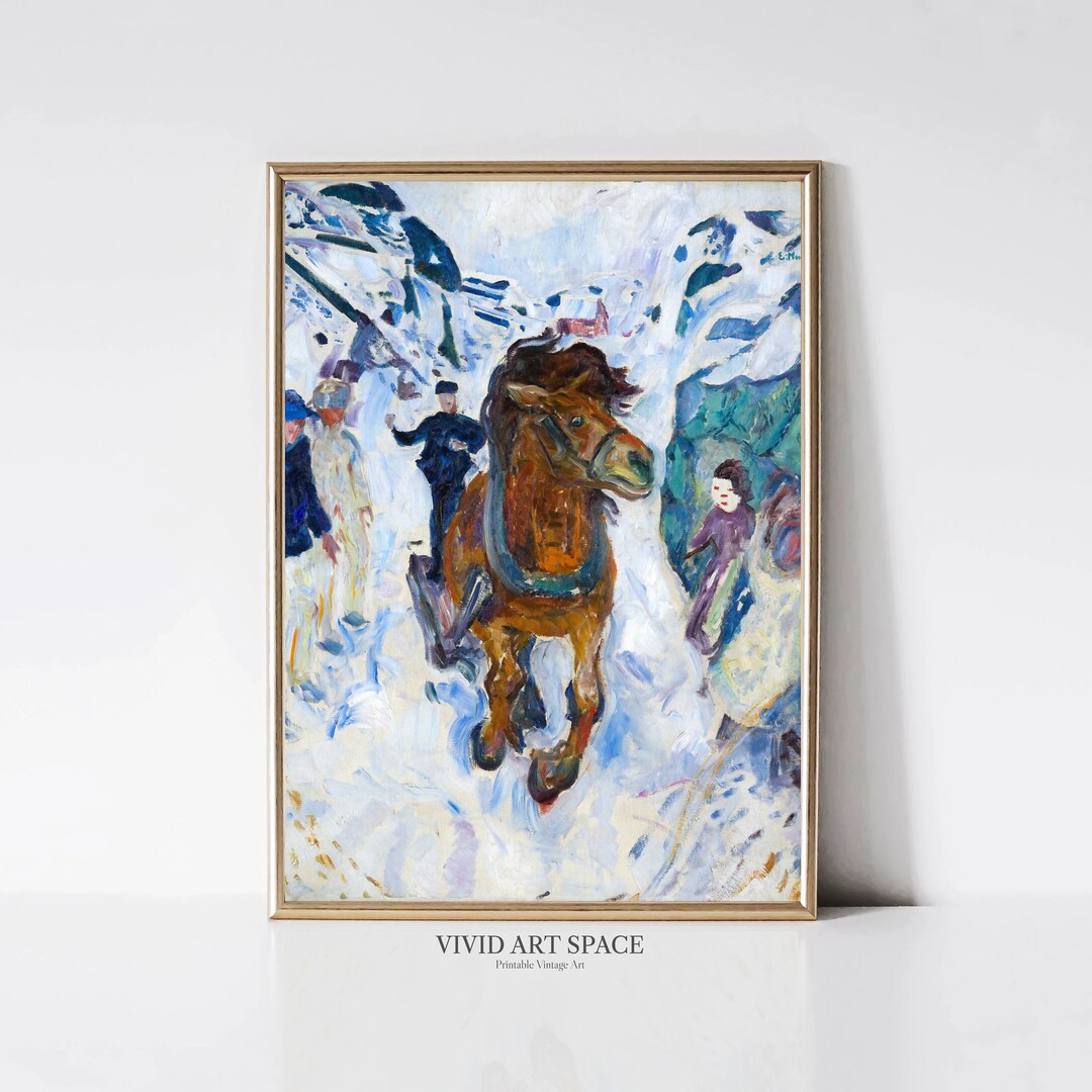 Galloping Horse by Edvard Munch | Modern Abstract Horse Painting ...