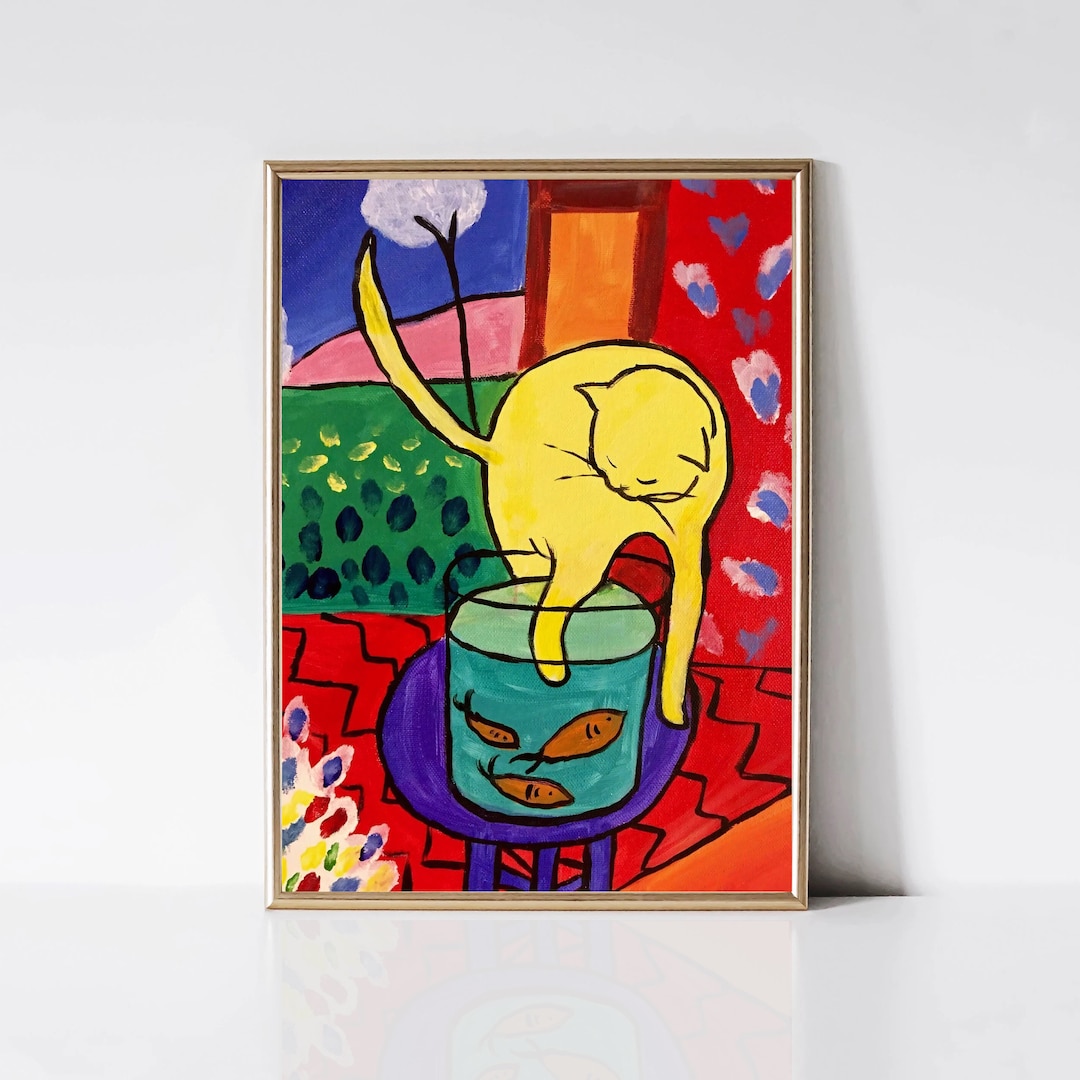 Henri Matisse Cat and Red Fish | Fauvist Painting | Modern Art Print ...