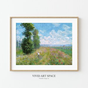 Claude Monet Meadow With Poplars | Impressionist Landscape Painting ...