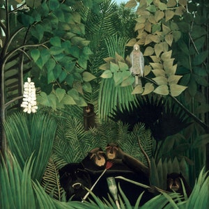 Henri Rousseau Merry Jesters Jungle Landscape Botanical Garden Print ...
